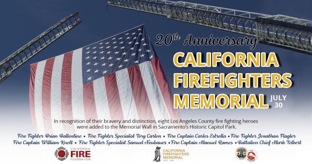 LACoFD Firefighters Added to State Memorial Wall - Fire Department